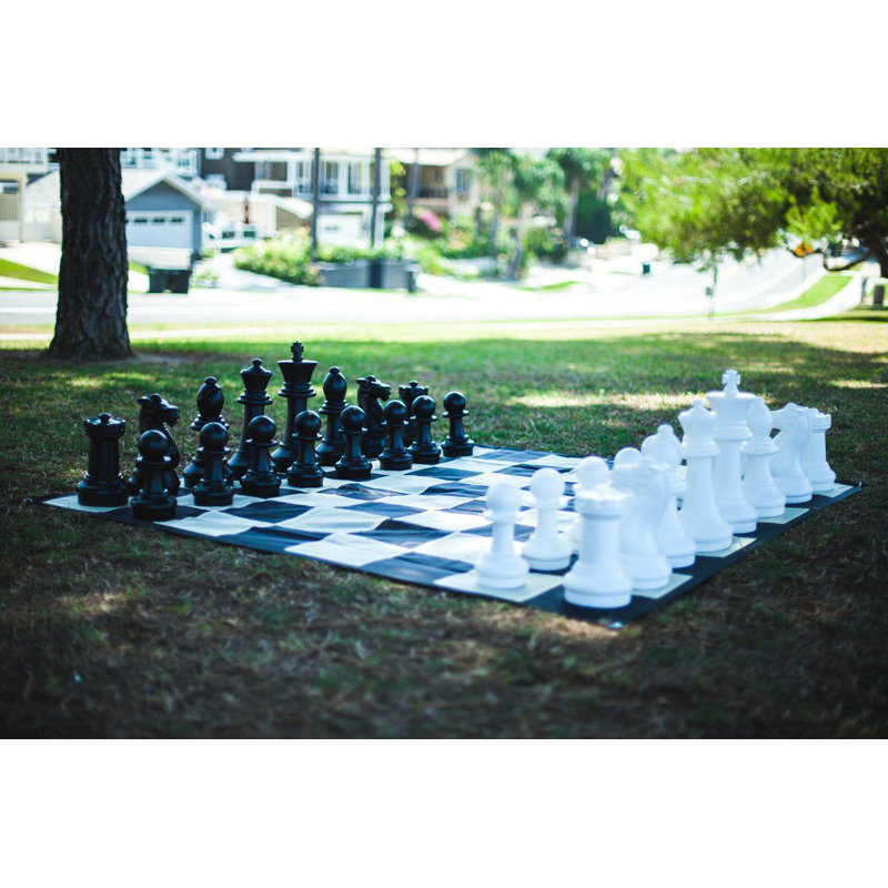 MegaChess 16" Giant Plastic Chess Set with Quick Fold Nylon Board ...