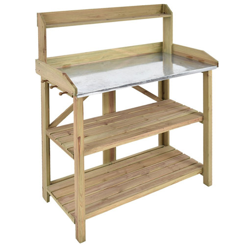 Arlmont & Co. Garden Wooden Plant Bench Work Station | Wayfair