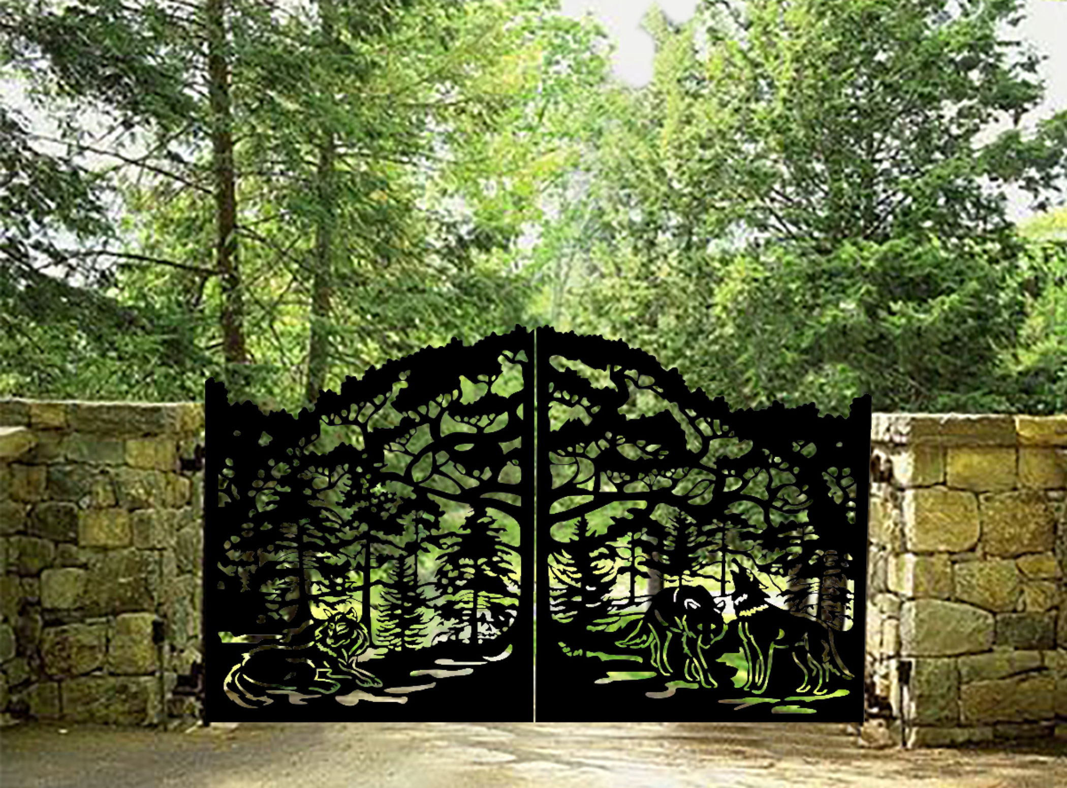 TAIMCO Modern Laser Cut Metal Driveway Gate | Heavy Duty Custom ...