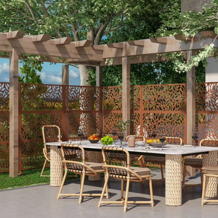 Fency 6.5 ft. H x 4 ft. W Privacy Screen Metal Fence Panel & Reviews ...