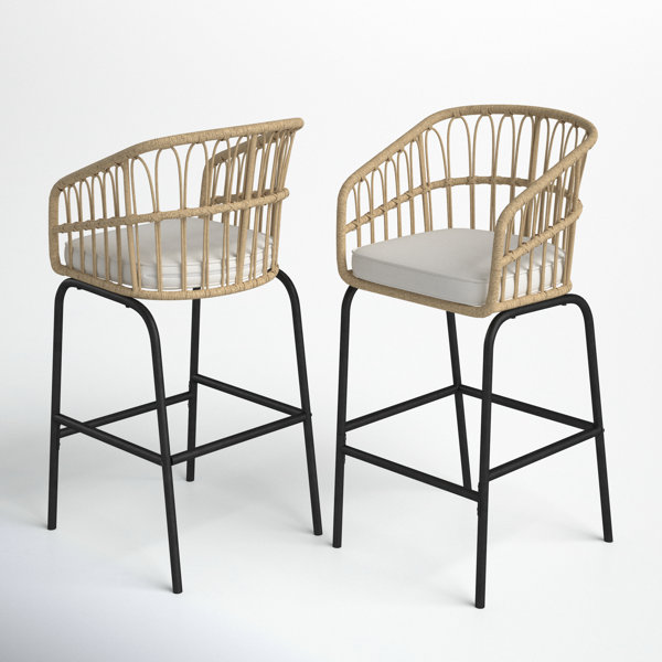 Joss & Main Byron Outdoor 32'' Bar Stool with Cushion & Reviews | Wayfair