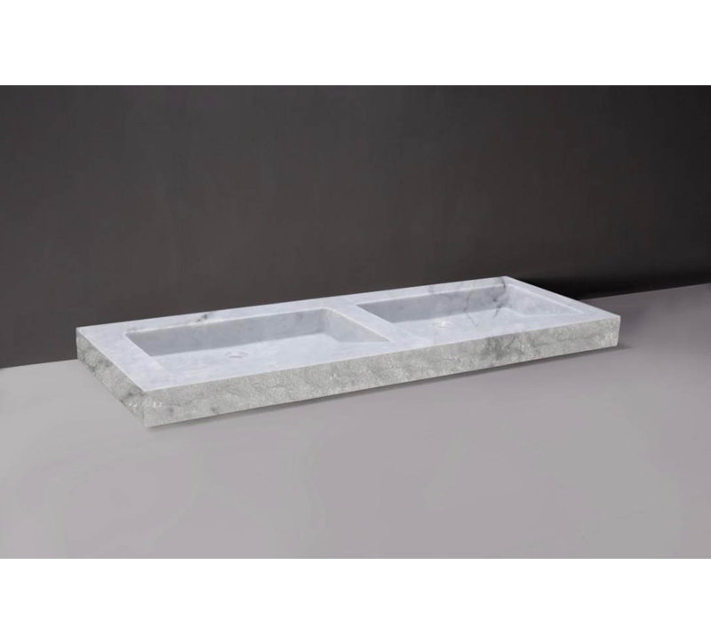 Forzalaqua 140.5Cm Double Bathroom Vanity Top in Polished/Rockfaced ...