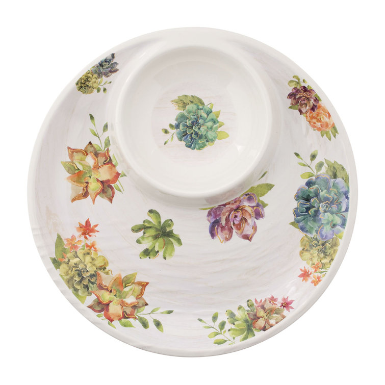 Bungalow Rose Crombie Oval Melamine Chips And Dip Platter | Wayfair