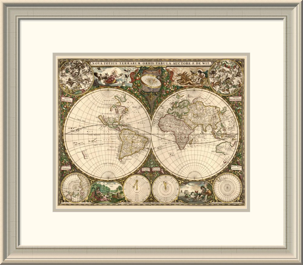 East Urban Home World Map - Picture Frame Print | Wayfair