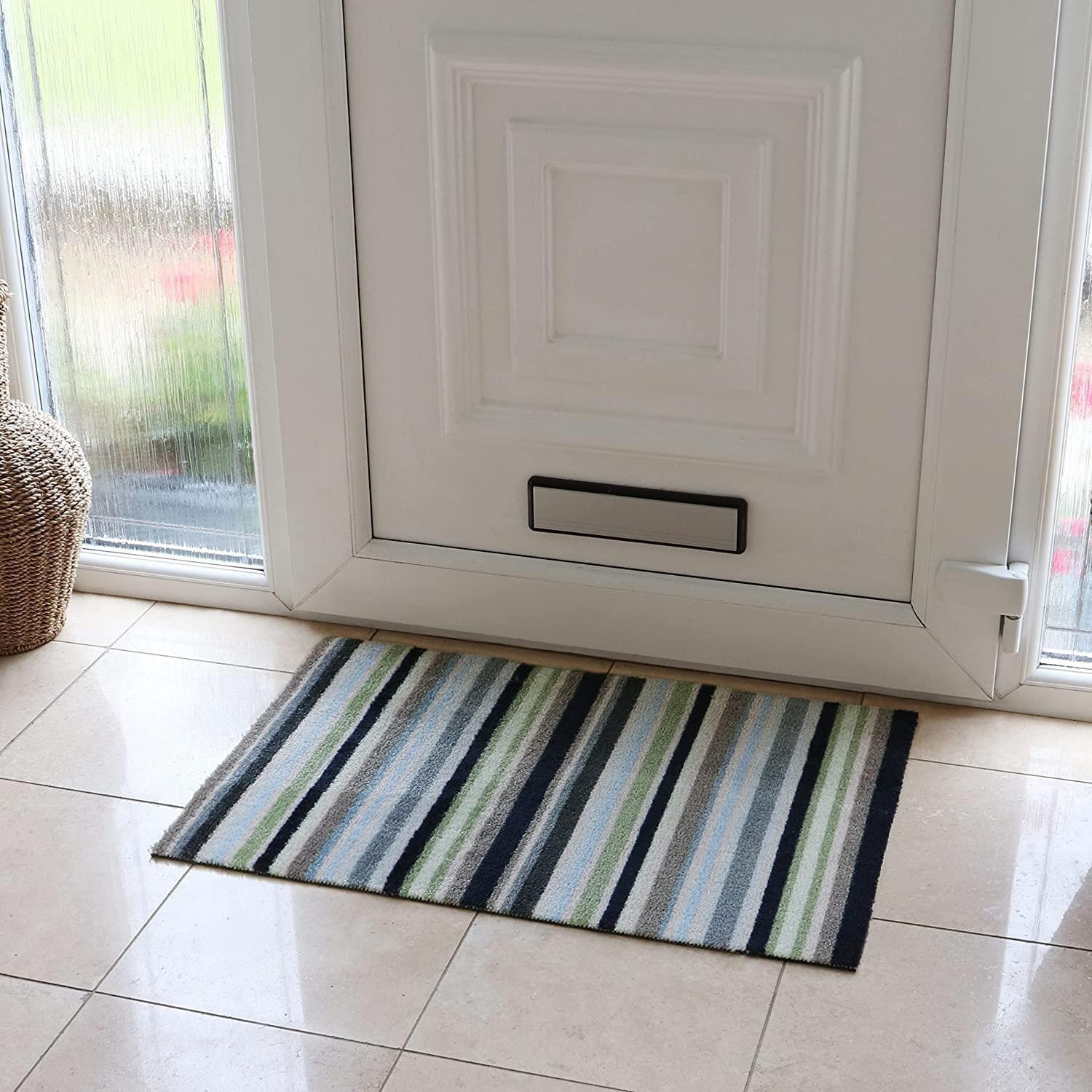 Mantraraj Mega Doormat Colourful Stripe Pattern Indoor Door Mat Latex ...