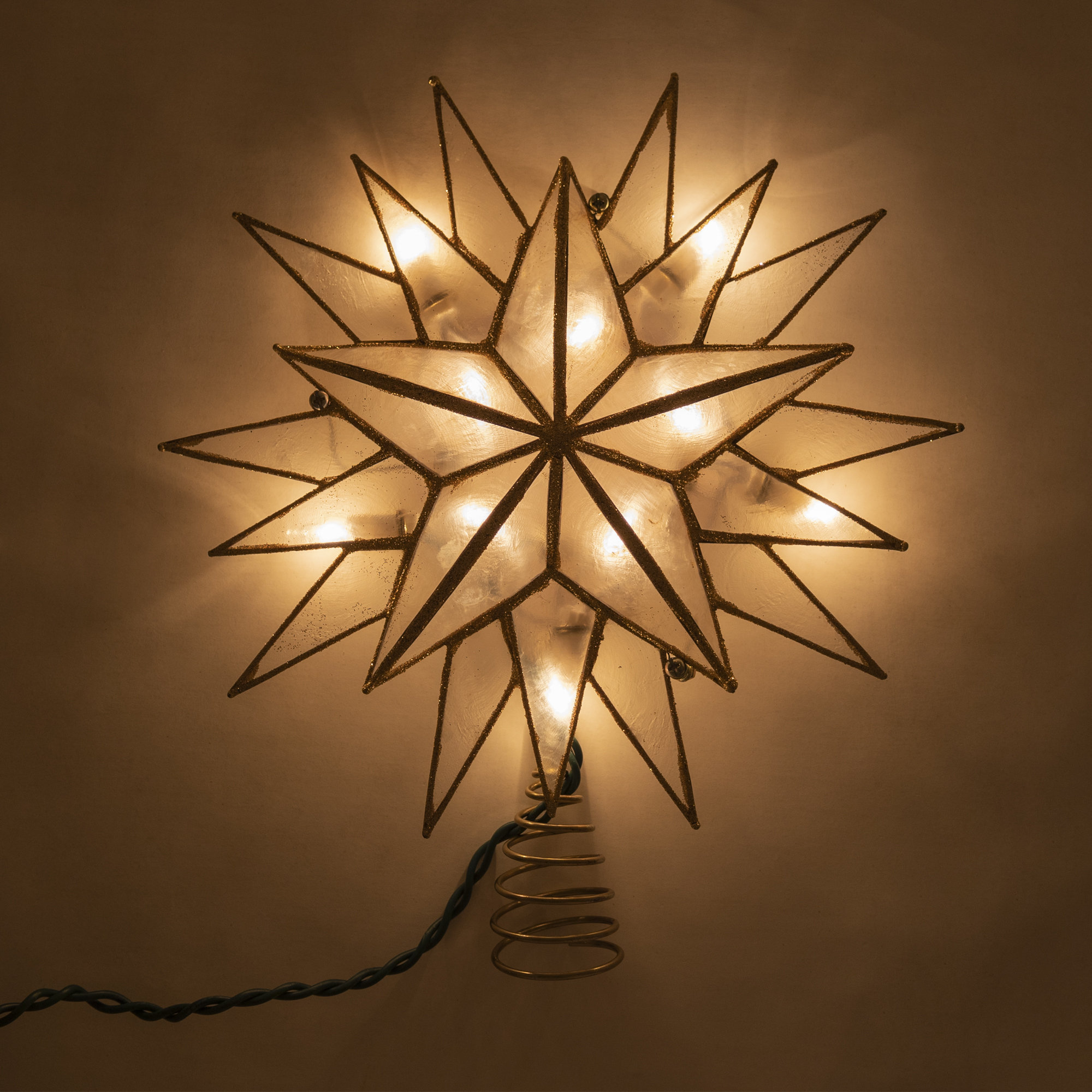 Kurt Adler Capiz Star Tree Topper | Wayfair