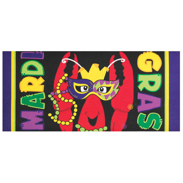 DicksonsInc Mardi Gras Crawfish Mask 22" x 10" Non-Slip Outdoor Door ...