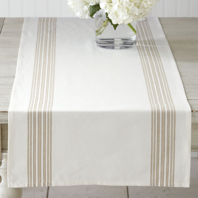 Highland Dunes Wilber Rectangle Striped Cotton Table Runner & Reviews ...