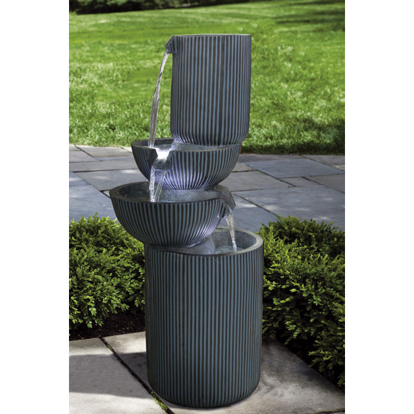 Hi-Line Gift Ltd. 40" H Modern Fountain with 3 Cool White LEDS | Wayfair