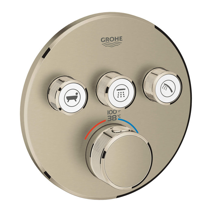 GROHE Grohtherm Triple-Function Shower Thermostatic Valve Trim Kit ...
