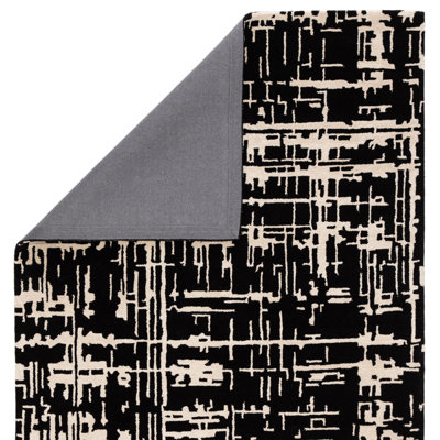 AllModern Brannon Handmade Hand Tufted Black Rug & Reviews | Wayfair