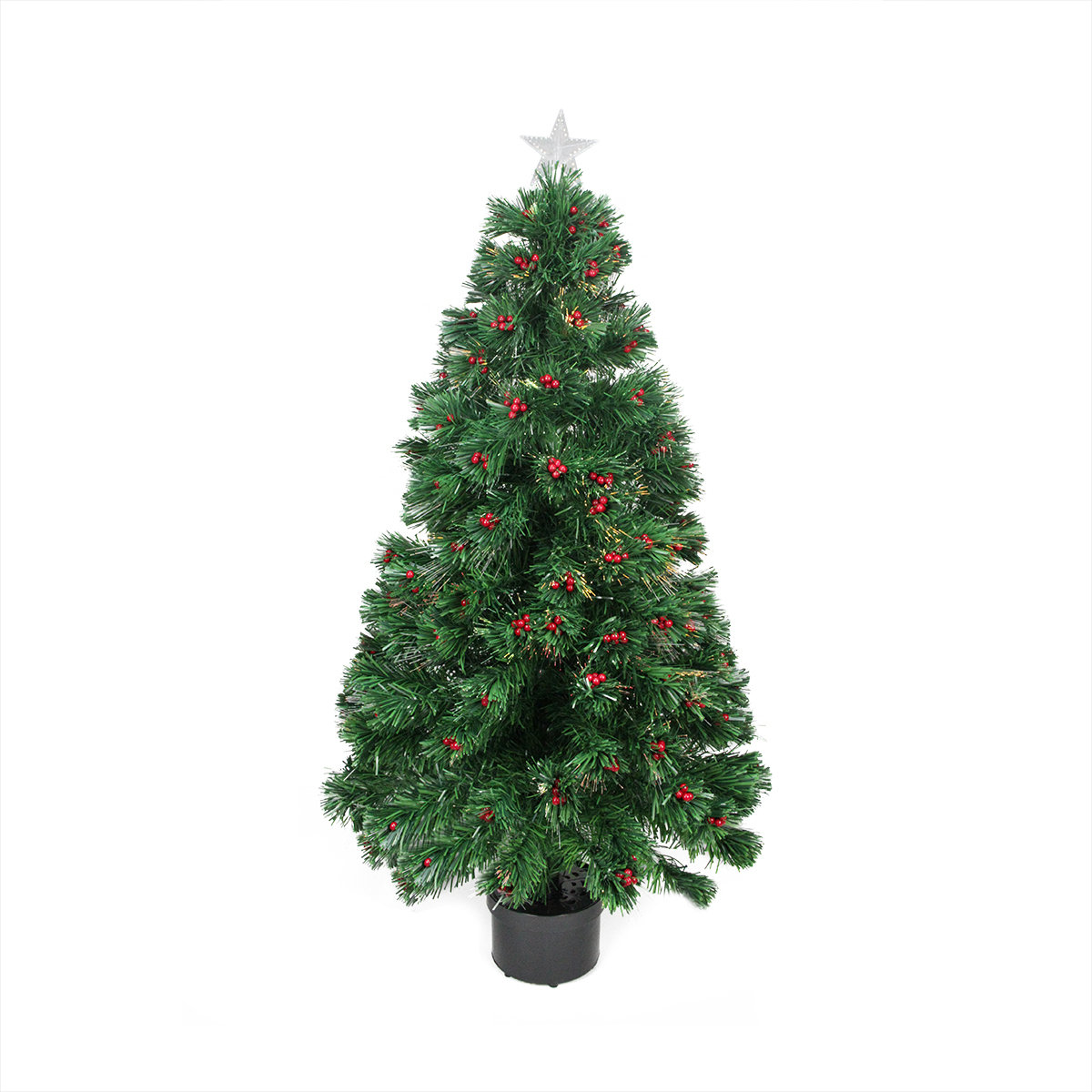Northlight 3' Pre-Lit Color Changing Fiber Optic Christmas Tree with ...