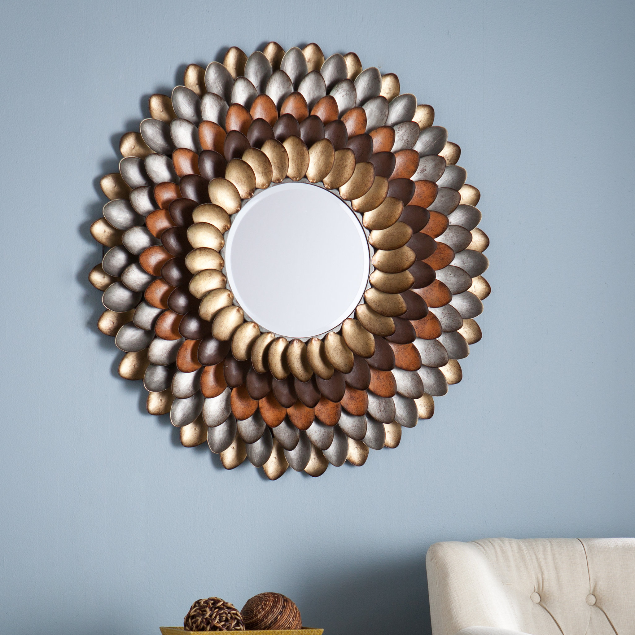 Red Barrel Studio® Round Metal Wall Mirror & Reviews | Wayfair