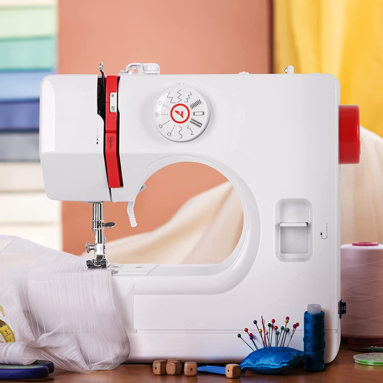 BTY Mini Portable Sewing Machine Household Kids Sewing Machine With 12 ...