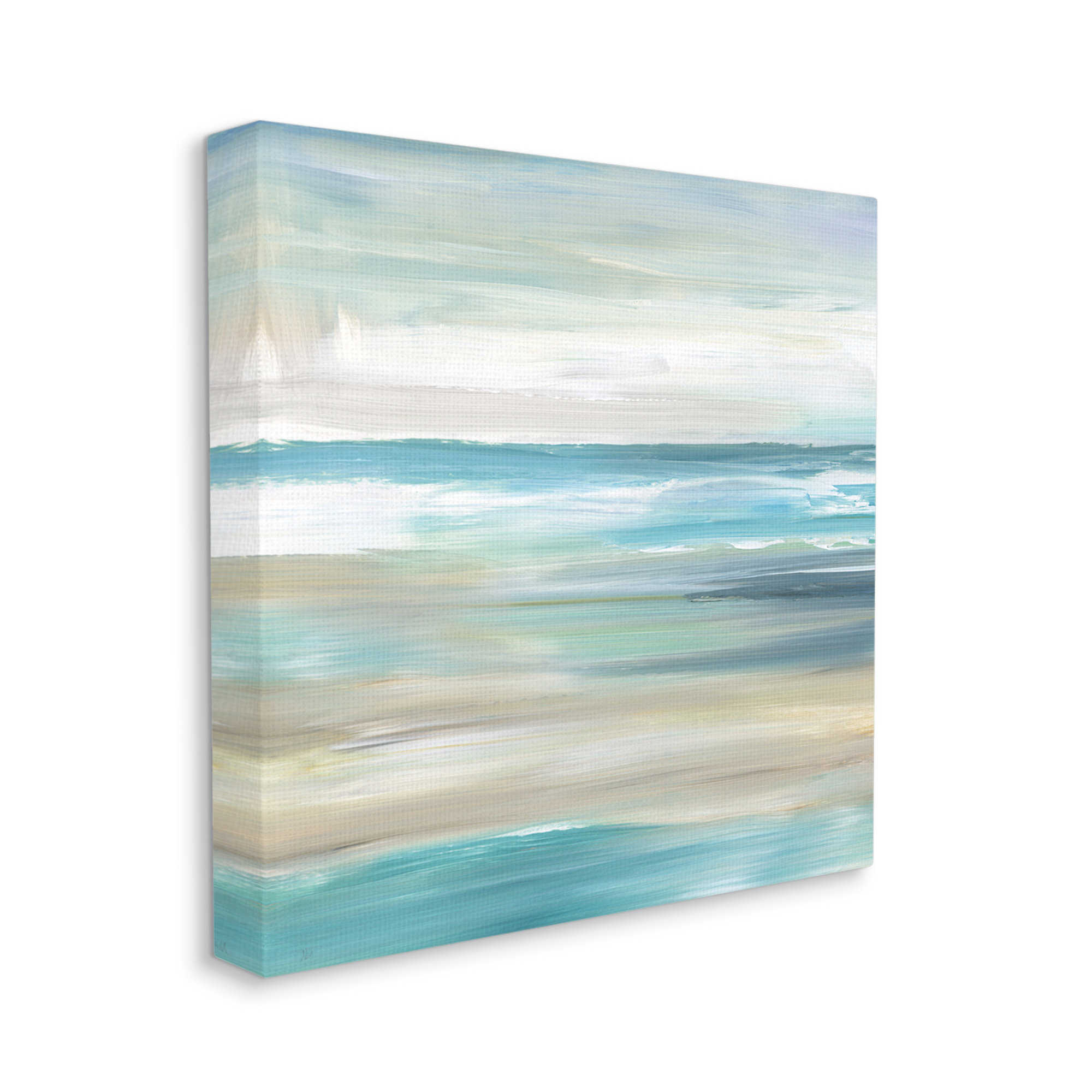 Stupell Industries Au-405-Canvas Abstract Beach Sand Ocean Waves On ...