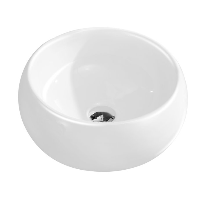Fine Fixtures Modern Ceramic Circular Vessel Bathroom Sink & Reviews ...