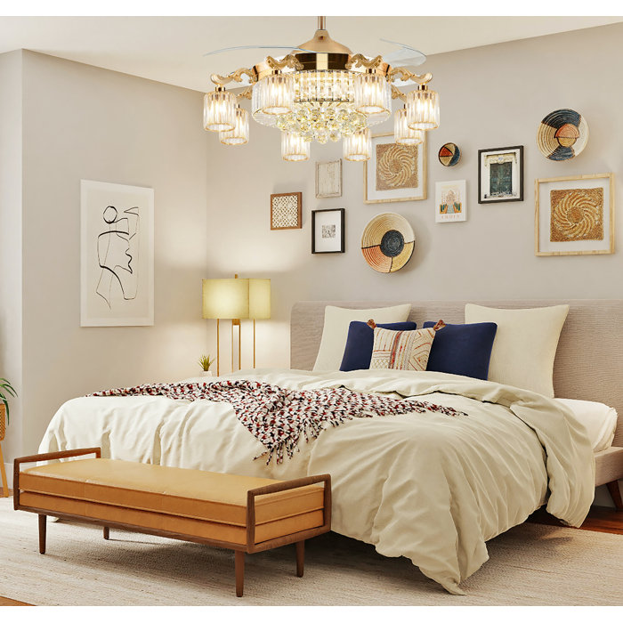 Rosdorf Park Jearold 42'' Modern Ceiling Fan with LED Lights and 8 ...