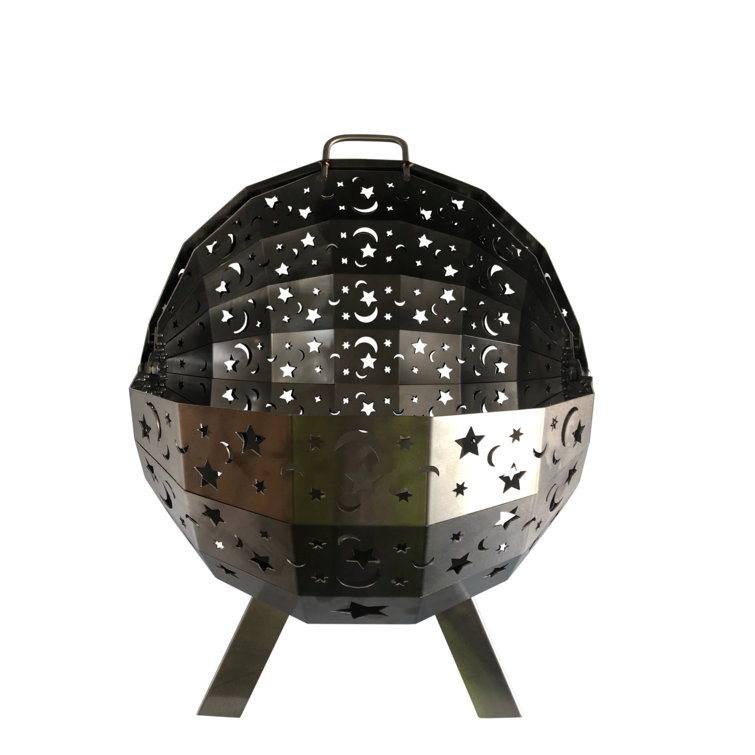 Borough Wharf Mobean 60Cm H x 60Cm W Stainless Steel Wood Burning ...