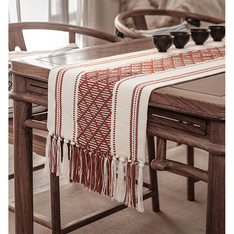 Union Rustic Augustas Rectangle Geometric Cotton Table Runner & Reviews ...
