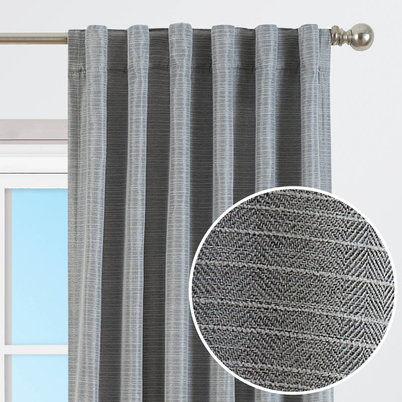 Nautica Synthetic Solid Color Blackout Thermal Back Tab/Rod Pocket ...