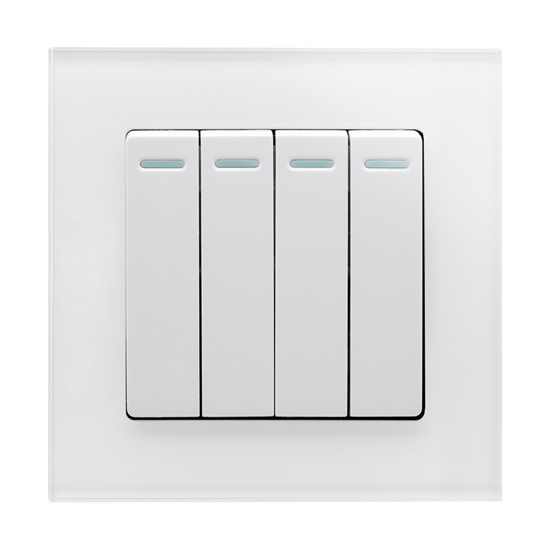 Retrotouch Crystal PG 4 Gang Rocker Light Switch White | Wayfair.co.uk