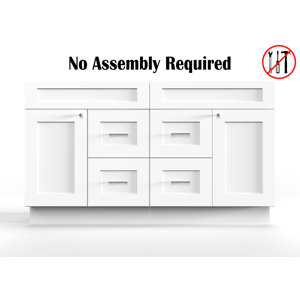 Disar 60'''' Double Bathroom Vanity With Drawer Base Only | Wayfair