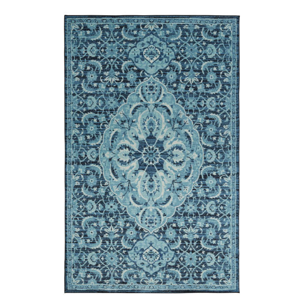 Union Rustic Alivea Performance Blue Rug & Reviews | Wayfair