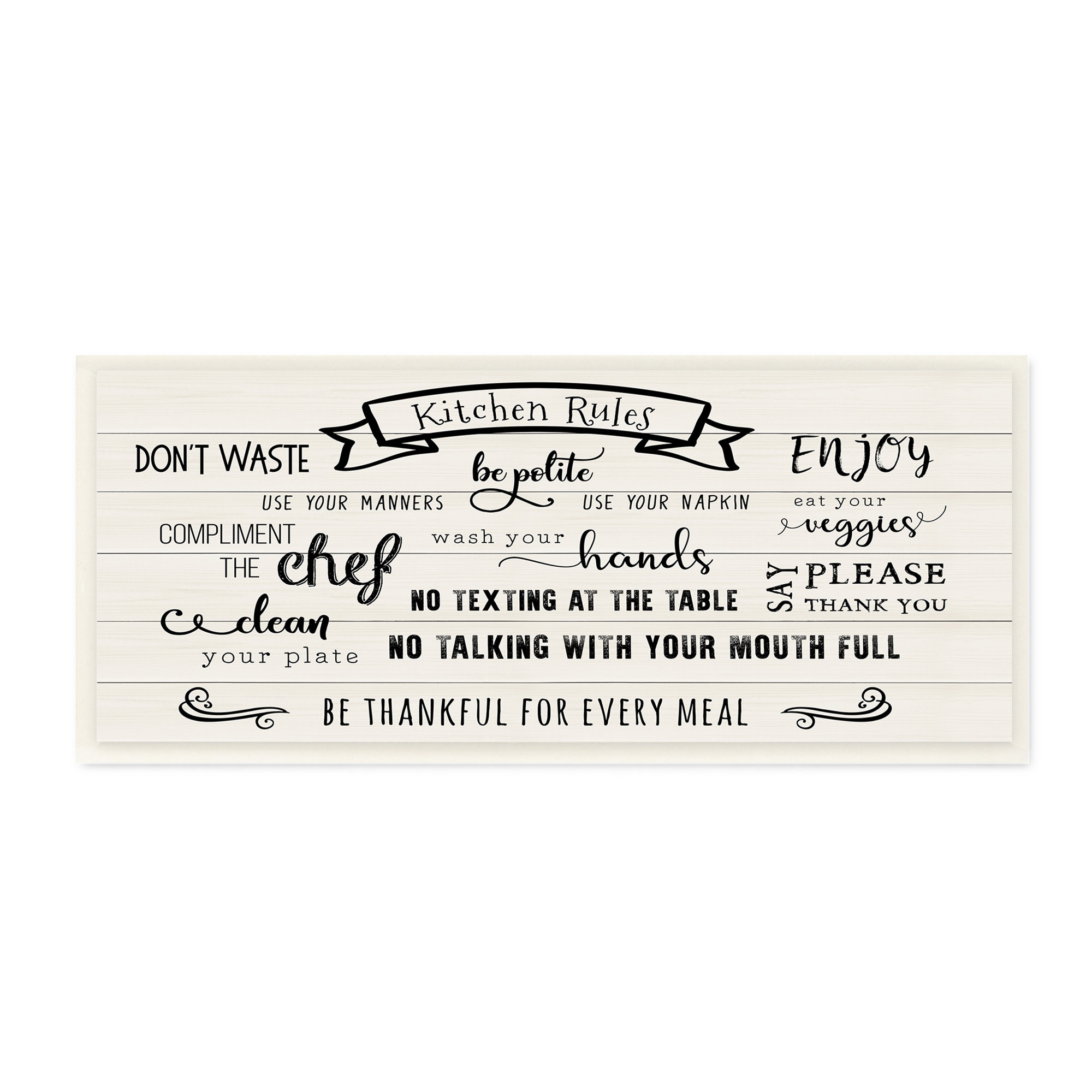 Stupell Industries Kitchen Rules List Family Happiness Motivational ...