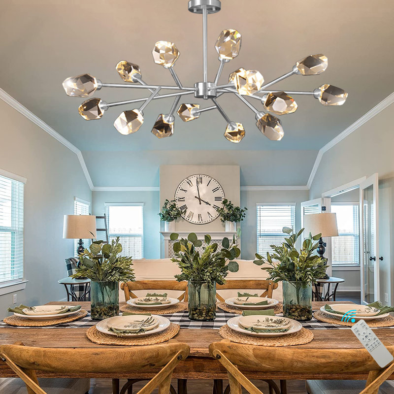 Everly Quinn Ayoki 15 - Light Crystal Dimmable LED Sputnik Modern ...