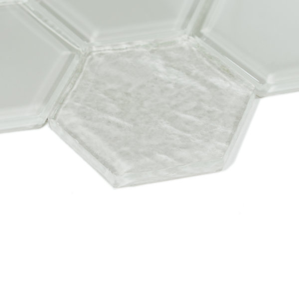 Qube Tiles Touch 3" x 3" Glass Gray Hexagon Mosaic Tile | Wayfair