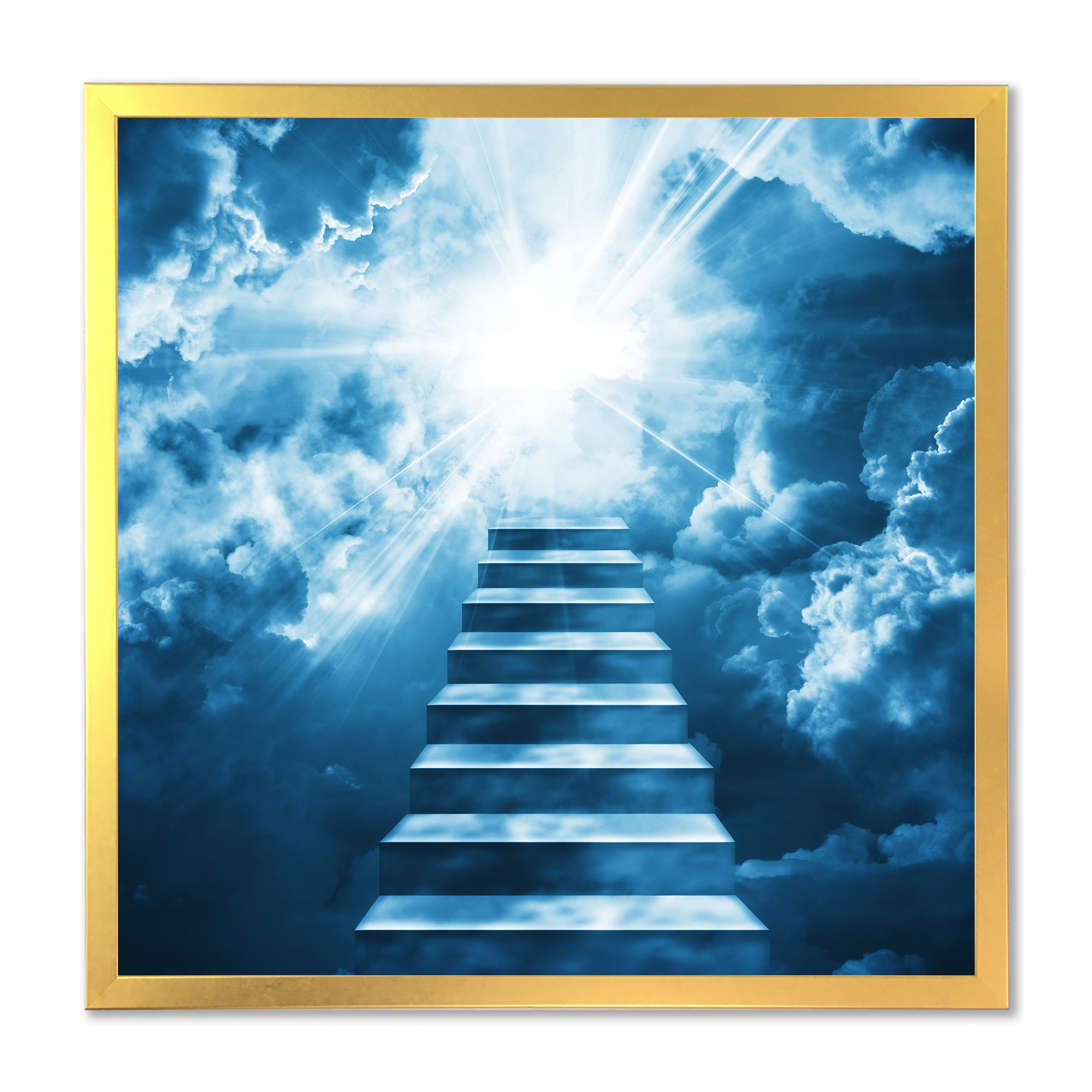 Trinx Religious Surreal Stairs To Heaven - Painting on Canvas | Wayfair