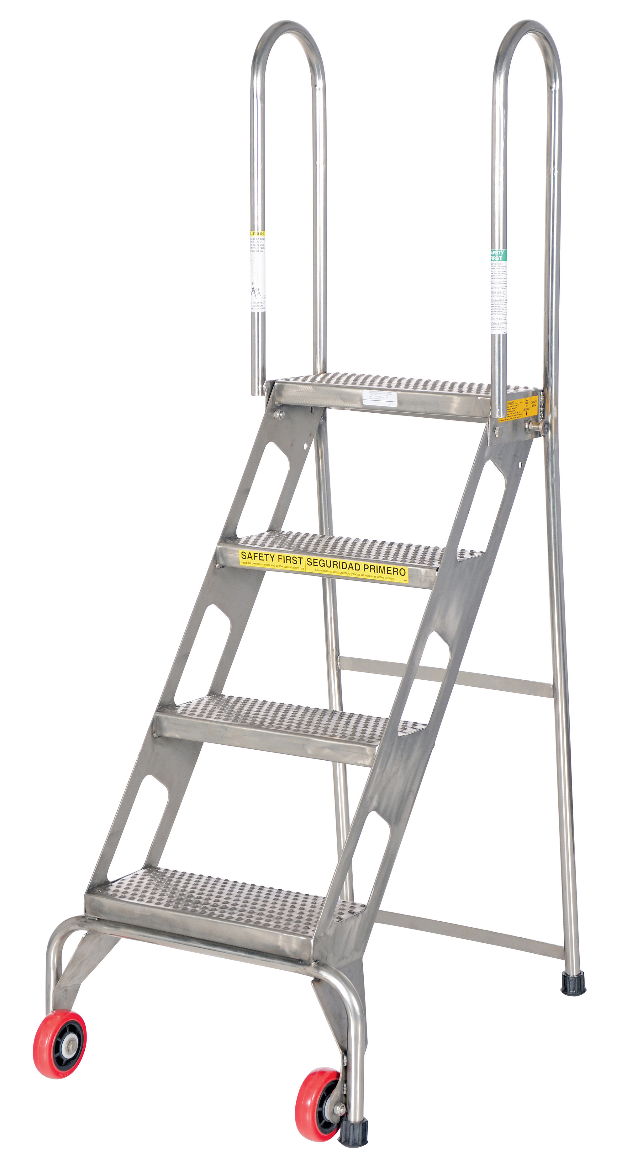 WFX Utility™ Clarion 4 - Step Steel Folding Rolling Ladder | Wayfair