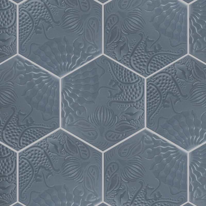 Merola Tile Gaudi Lux Hex 9" x 10" Porcelain Patterned Wall & Floor ...