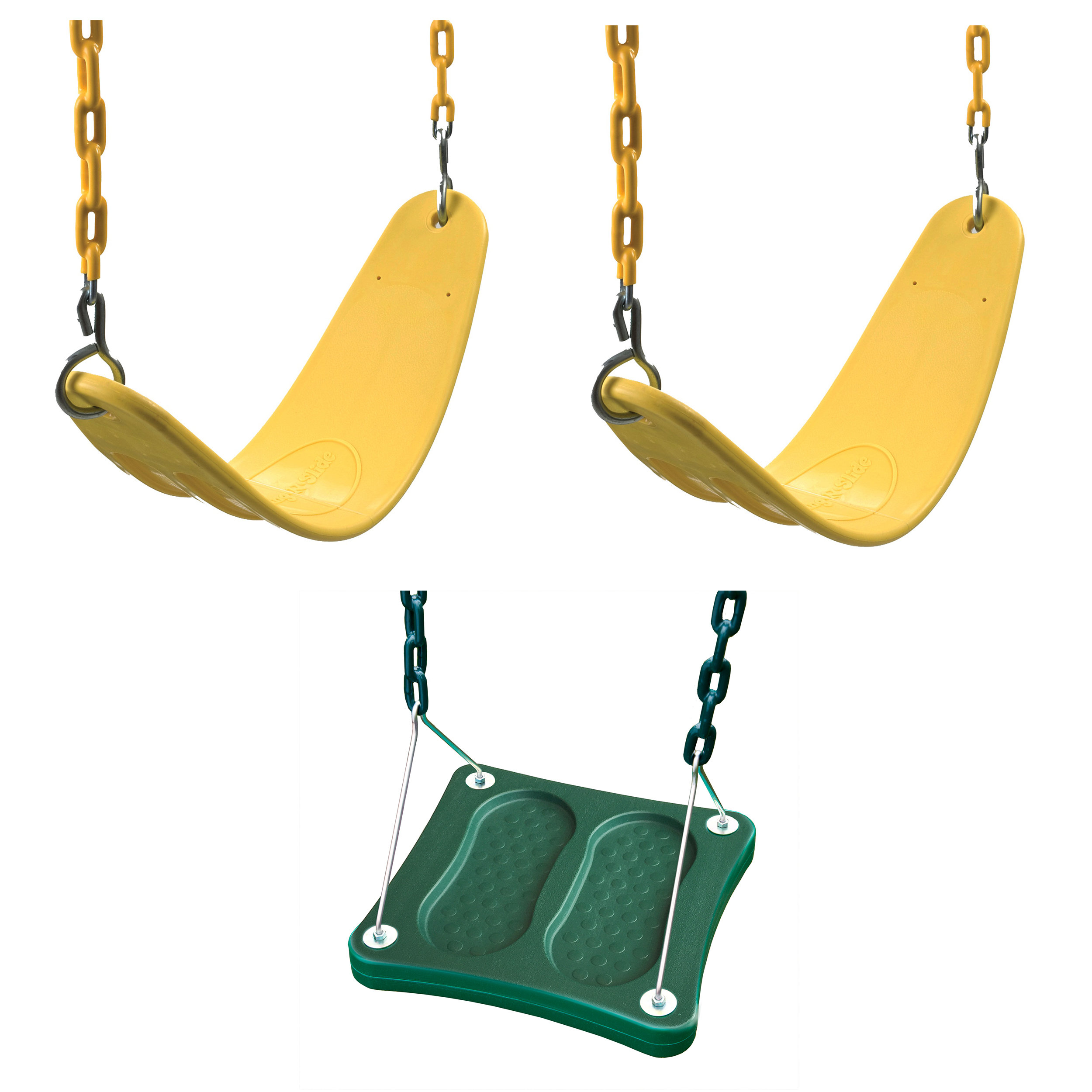 Swing-n-Slide Plastic Belt Swings with Chains and Stand-up Swing Combo ...