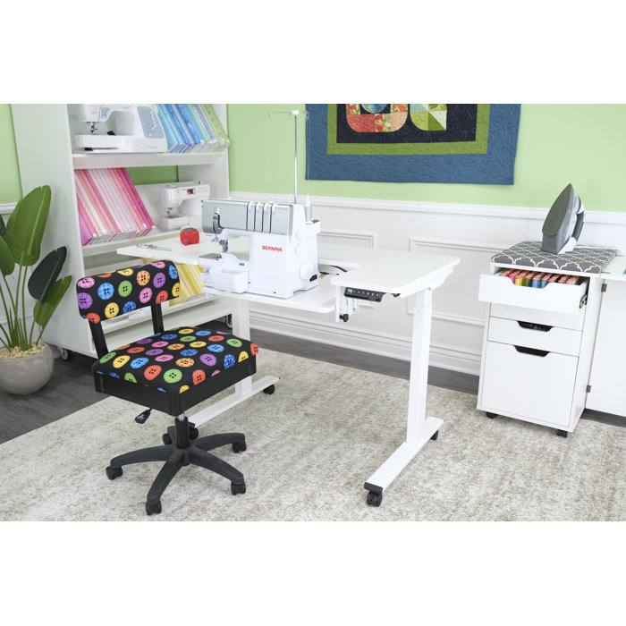 Arrow Sewing Eleanor Height Adjustable Serger & Sewing Table with ...
