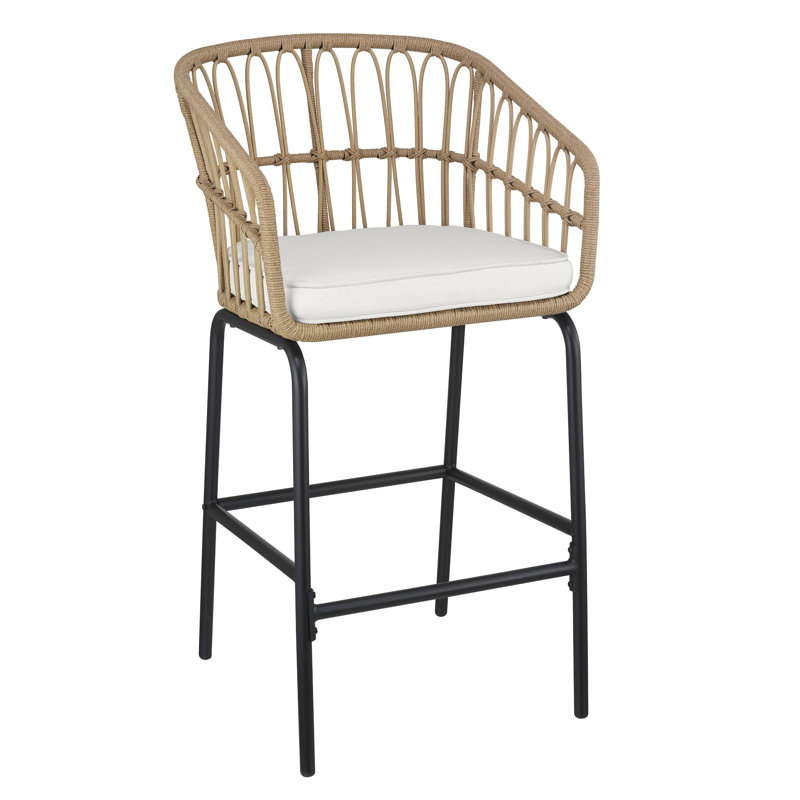 Joss & Main Byron Outdoor 32'' Bar Stool with Cushion & Reviews | Wayfair