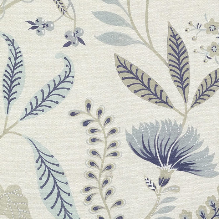 McalisterTextiles Florence Powder Blue Floral Printed Fabric By The ...