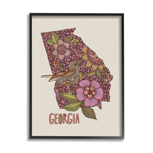 Stupell Industries Intricate Georgia State Bird And Flower Detailed ...
