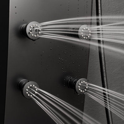 AKDY 8-Jet Multifunction Stainless Steel 57" Shower Panel with ...
