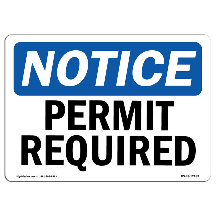 SignMission Permit Required Sign | Wayfair
