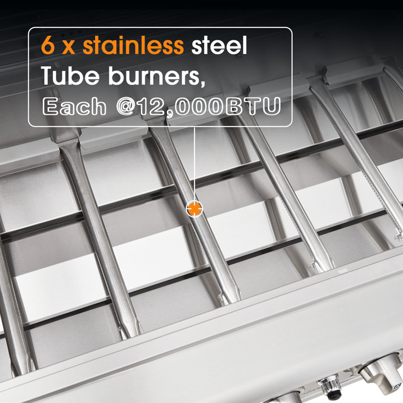 Kalamera 6 - Burner Built In 48000 BTU Gas Grill | Wayfair