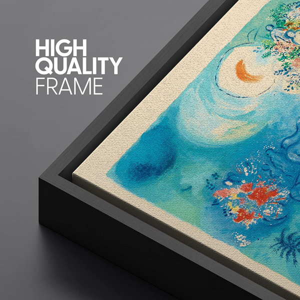 SIGNLEADER Crescent Moon Pastel Floral Landscape Framed On Canvas by ...