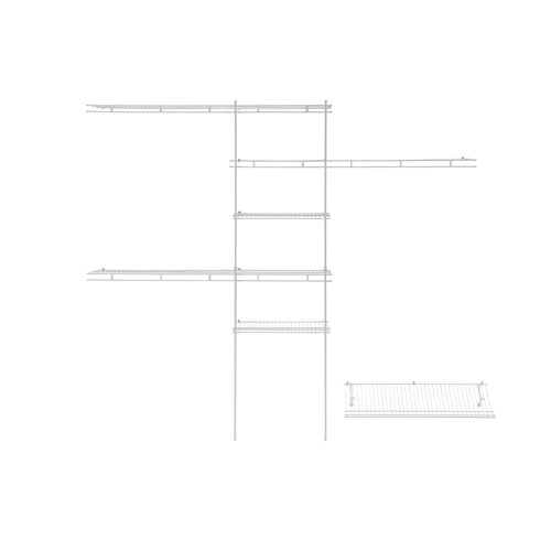 ClosetMaid 60" W - 96" W Wire Closet Organizer Kit with Shoe Shelf ...