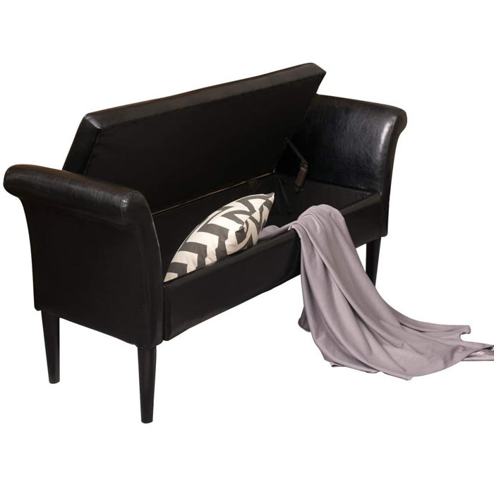 Red Barrel Studio® Ameelia Faux Leather Upholstered Storage Bench ...