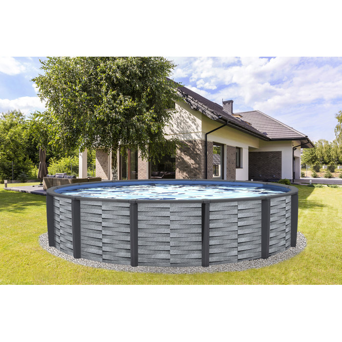 Blue Wave Affinity Round Rail Resin Swimming Pool Package | Wayfair
