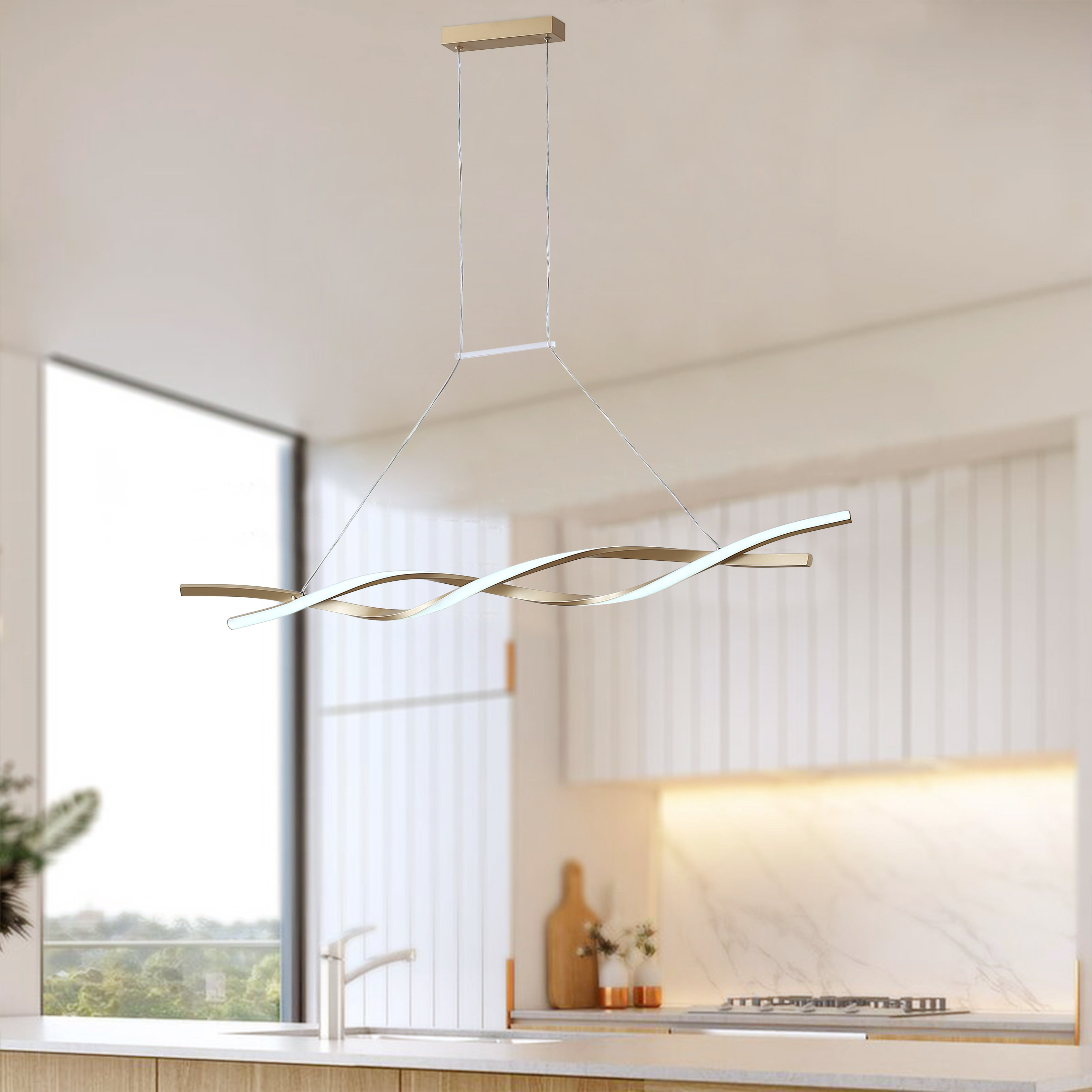 Orren Ellis 2-Light Geometric LED Pendant Light | Wayfair