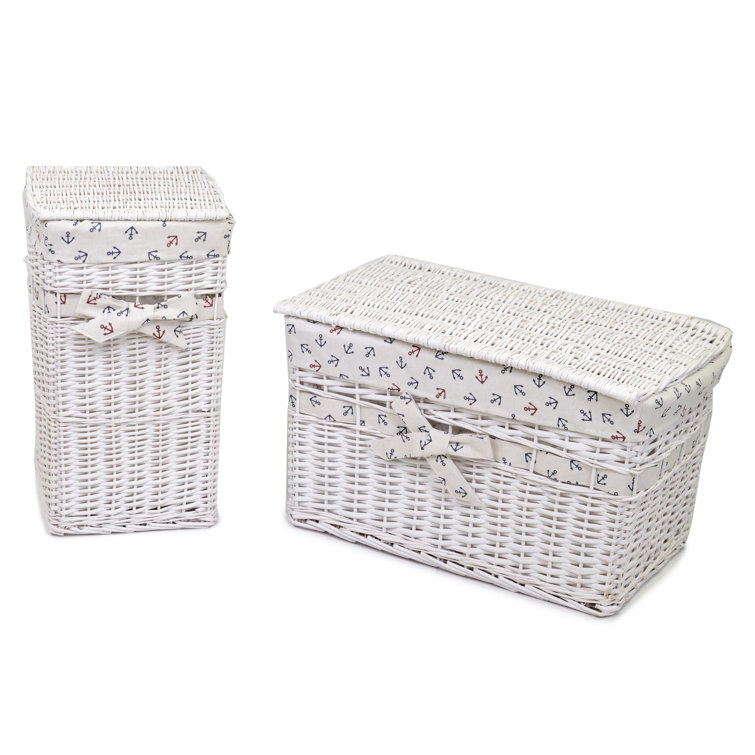 August Grove Jack 2 Piece Wicker Laundry Set | Wayfair.co.uk