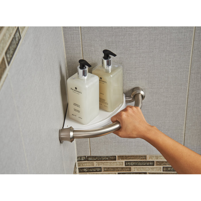 41316-RB,PN Delta Bath Safety Grab Bar with Corner Shelf & Reviews ...