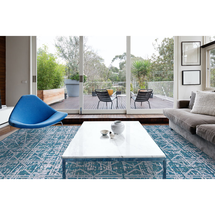 Dakota Fields Teal Blue Indoor/Outdoor Rug & Reviews | Wayfair