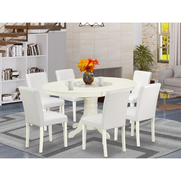 Alcott Hill® Deann 7 - Piece Rubberwood Solid Wood Dining Set | Wayfair